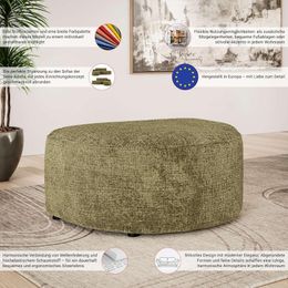 OTTO home Polsterhocker &raquo;ADELLA passed zur Serie, Ma&szlig;e B/T/H: 92/69/43 cm&laquo; Hocker mit Wellenunterfederung, runde Form, auch in Cord 100% Polyester