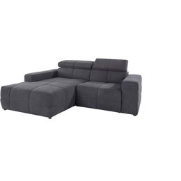 DOMO collection Ecksofa &raquo;Brandon, inkl. Kopfteilverstellung, B/T/H: 214/100/80 cm, L-Form&laquo; Mit Kopfteilverstellung, auch in Leder und Cord, L-Form 