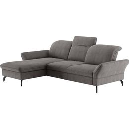 Sit & More sit&more Ecksofa &raquo;Leandro L-Form&laquo; Wahlweise mit Bett-, Kopfteil - und Armlehnfunktion, sowie Bettkasten grau 90% Polyester, 10% Polyamid