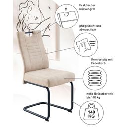 OTTO home Essgruppe &raquo;"Altona", Esstisch ausziehbar plus 6 St&uuml;hle, TOPSELLER!&laquo; Esstisch ausziehbar 140 - 180 cm, 6 Freischwinger, 7 tlg. tlg. 