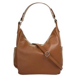 Samantha Look Damen Shopper echt Leder, Made in Italy braun