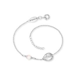 Engelsrufer Damen Armband &raquo;Himmelstr&auml;ne mit Lebensblume&laquo; mit Rosenquarz, Zirkonia (synth.) wei&szlig;