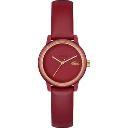 Lacoste Damen Quarzuhr &raquo;Lacoste 12.12 SWIFT&laquo; Armbanduhr, Damenuhr, Lederarmband, analog rot