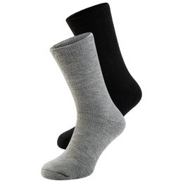 Heatkeeper Damen Socken 2 Stk. tlg. Doppelpack gef&uuml;tterte Wintersocken in schwarz und grau 36-41