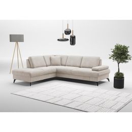 Sit & More sit&more Ecksofa &raquo;Morris Jubi L-Form, B: 238 cm&laquo; mit Armteilfunktion & 1 Zierkissen, optional Bettfunktion beige 100% Polyester