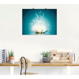 Artland Wandbild &raquo;Magie der Lotus-Blume&laquo; Blumen 1 Stk. tlg. als Alubild, Leinwandbild, Poster in verschied. Gr&ouml;&szlig;en blau
