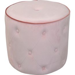 Home Affaire Hocker 1 Stk. tlg. rosa Samtbezug 100% Polyester