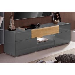 OTTO home Lowboard &raquo;Toledo,Breite 159cm, trendige TV-Schrank mit dekorative Fr&auml;sungen&laquo; TV-Board ohne Beleuchtung, TV-Kommode mit viel Stauraum schwarz
