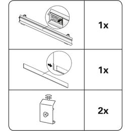 Gardinia Paneelwagen &raquo;mit Klettband und Beschwerungsprofil&laquo; Serie Fl&auml;chenvorhang-Technik Atlanta 3-l&auml;ufig silber Aluminium