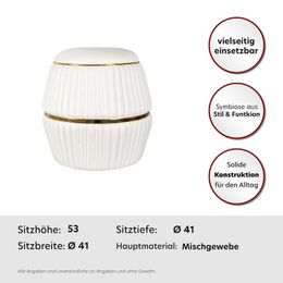 Kayoom Sitzhocker &raquo;Hocker Doric, trendiger Look, &auml;sthetische Farbgebung, sch&ouml;ne Steppung&laquo; 1 Stk. tlg. komfortabel, hochqualitativ, pflegeleicht, in vielen 