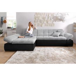 DOMO collection Ecksofa &raquo;Moric, L-Form, XXL-Sofa - Breite 300cm, viel Platz, auch in Cord&laquo; wahlweise mit Bettfunktion und Armteilverstellung, schwarz-