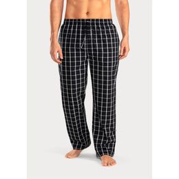 AUTHENTIC LE JOGGER Herren AUTHENTIC LE JOGGER Pyjamahose mit Seitentaschen und Bindeband schwarz 44/46 (S), N-Gr