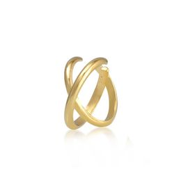 Elli Damen Single-Ohrhaken &raquo;Single Earcuff Klemme Cross Basic 925 Silber&laquo; gold