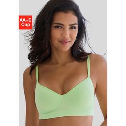 Lascana Push-up-BH &raquo;COMFY BRA&laquo; mit B&uuml;gel aus weicher Baumwollmischung, Dessous gr&uuml;n 70, Cup AA Push-up-BH