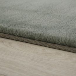 Ayyildiz Teppiche Hochflor-Teppich &raquo;POUFFY 5100&laquo; rund 20 mm H&ouml;he L&auml;ufer, weicher glatter Softflor, Kaninchen Fell Haptik, waschbar gr&uuml;n Polyester