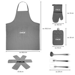 Stoneline Topf-Set &raquo;Stoneline 17-teiliges Koch-Set, mit Glasdeckeln&laquo; Set, 17 tlg. tlg. Aluminium Keramik