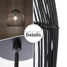 Paco Home Pendelleuchte &raquo;LINNU&laquo; E27 Korblampe Rattan Pendelleuchte Wohnzimmer Boho Deckenlampe Natur schwarz