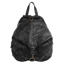 Samantha Look Damen Cityrucksack echt Leder, Made in Italy schwarz B/H/T: 35cm x 33cm x 7cm, onesize