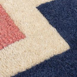 FLAIR RUGS Wollteppich &raquo;Retro Blocks mit Hoch-Tief-Effekt&laquo; rechteckig 10 mm H&ouml;he handgeschnitzter Wollteppich,Wohnzimmer, Schlafzimmer, Esszimmer bunt