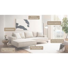 Home Affaire Sitzgruppe &raquo;TVINNU, Polsterecke L-Form, Schlaffunktion, mit Hocker&laquo; Set, 2 Stk. tlg. Set, stellbar zum Schlafsofa (Krokodilverbinder) 