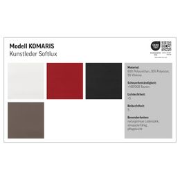 COTTA Polstergarnitur &raquo;Komaris, B: 193 bzw. 100 cm&laquo; Set, Set: 3er-Sofa & Hocker, mit Kopfteilverstellung rot