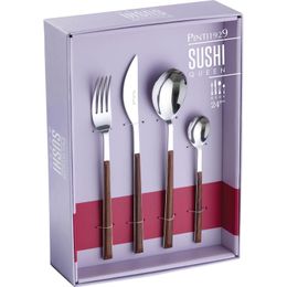 Pinti Inox PINTINOX Besteck-Set &raquo;Sushi&laquo; mit Kunststoffgriff in Holz-Optik braun Edelstahl 18/0