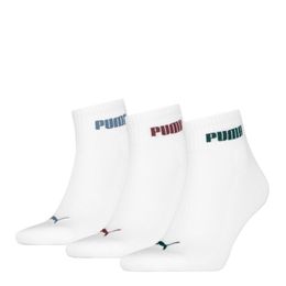Puma Damen Puma Kurzsocken &raquo;Puma UNISEX CUSHIONED NEXT QUARTER 3P&laquo; 3 Paar, 3 Paar tlg. mit gepolsterter Sohle wei&szlig; 43-46