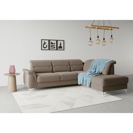 Sit & More sit&more Ecksofa &raquo;Sinatra L-Form&laquo; mit Ottomane, optional mit Kopfteilverstellung und Armteilfunktion grau 90% Polyester, 10% Polyamid