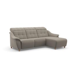Home Affaire Ecksofa &raquo;Boston L-Form&laquo; Kopfteilverstellung an jeder Sitzfl&auml;che, wahlweise Relaxfunktion braun Struktur (100% Polyester);Luxus-Microfaser