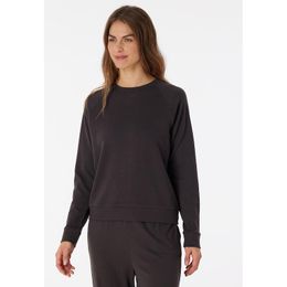 Schiesser Damen Sweatshirt &raquo;Mix+Relax&laquo;, mit geripptem Halsausschnitt mit V-f&ouml;rmigem Einsatz vorne grau 38