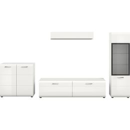 Home Affaire Wohnwand &raquo;FLORENZ, 4-teilige Wohn-Kombination, hochwertige MDF-Front&laquo; Set, Set, best. aus: 1 Kommode, 1 Lowboard, 1 Vitrine, 1 Wandboard,