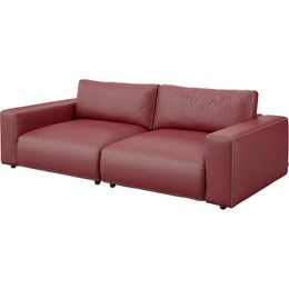 Musterring Big-Sofa &raquo;LUCIA&laquo; in vielen Qualit&auml;ten und 4 unterschiedlichen N&auml;hten, 2,5-Sitzer rot Flachgewebe FLORIS (100% Polyester);Flachgewebe VALMONT (60% 