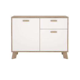 Andas Sideboard &raquo;Ikast, Stauraum, Schubladenschrank, Aufbewahrung&laquo; 2 T&uuml;ren und 1 Schublade, Breite 99 cm, H&ouml;he 73 cm wei&szlig; Spanplatte