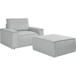 Home Affaire Sessel &raquo;SHERWOOD&laquo; Loveseat und Hocker im Set, passend zur Polster-Serie SHERWOOD grau 100% Polyester