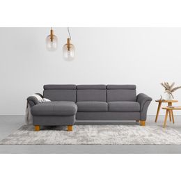 Home Affaire Ecksofa &raquo;Lindgren L-Form&laquo; wahlweise mit Bett mit klappbaren Rollen, Kasten und Kopfverstellung braun 100% Polyester