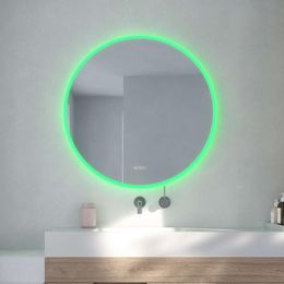 Loevschall Badspiegel &raquo;Johannesburg RGB Badezimmerspiegel, rund, Farbwechsel, dimmbar&laquo; mit MultiWhite und RGB-Licht, Touchpanel f&uuml;r Lichtsteuerung wei&szlig; 
