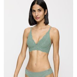 Triumph Damen B&uuml;gelloser BH &raquo;Amourette Charm T&laquo; Stretch-Spitze, leicht, weich, tiefer V-Ausschnitt gr&uuml;n 70, Cup F