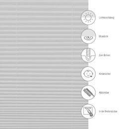 Gardinia Plissee &raquo;Concept Tageslicht&laquo; blickdicht mit Bohren verspannt in der Breite k&uuml;rzbar grau Obermaterial: 100% Polyester