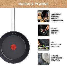 Tefal Bratpfanne &raquo;Nordica, beschichtete Pfanne Induktion, Thermo-Signal-Technologie&laquo; Edelstahl 1 Stk. tlg. minimalistisches Design, robuster Griff, geeignet