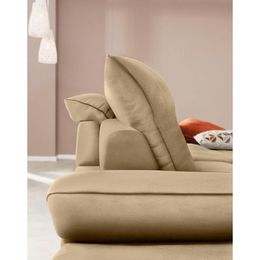 W.Schillig Ecksofa &raquo;enjoy&MORE, Designsofa, elegant und bequem, L-Form&laquo; Sitztiefenverstellung, F&uuml;&szlig;e schwarz pulverbeschichtet, Breite 294 cm beige 
