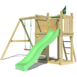 Jungle Gym Spielturm &raquo;Deck&laquo; Spielanlage mit Schaukel und Rutsche mit Wasseranschluss gr&uuml;n Holzwerkstoff