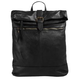 Forty Damen forty&deg; Tagesrucksack echt Leder, Made in Italy schwarz B/H/T: 30cm x 30cm x 4cm, onesize