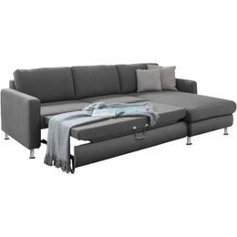 Die PlanBar Ecksofa &raquo;MP-IN19027 L-Form&laquo; wahlweise mit Bettfunktion, frei im Raum stellbar grau 100% Polyester