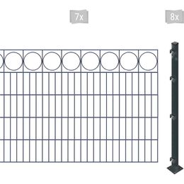 Arvotec Doppelstabmattenzaun &raquo;ESSENTIAL 100 zum Aufschrauben "Ring" mit Zierleiste&laquo; Zaunh&ouml;he 100 cm, Zaunl&auml;nge 2 - 60 m grau Kunststoff, Stahl
