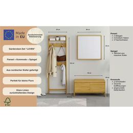 Home Affaire Garderoben-Set &raquo;Luven&laquo; Set, 3 Stk. tlg. beige Massivholz