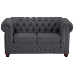 Home Affaire Chesterfield-Sofa &raquo;New Castle&laquo; mit hochwertiger Knopfheftung in Chesterfield-Design, B/T/H: 148/86/72 schwarz