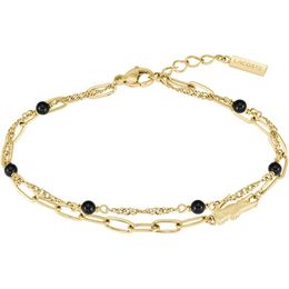 Lacoste Damen Gliederarmband &raquo;DEVA&laquo; mit Agate oder Onyx schwarz