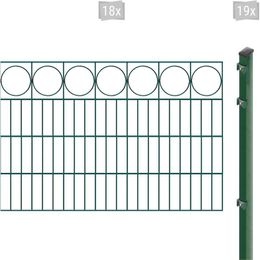 Arvotec Doppelstabmattenzaun &raquo;EXCLUSIVE 80 zum Einbetonieren "Ring" mit Zierleiste&laquo; Zaunh&ouml;he 80 cm, Zaunl&auml;nge 2 - 60 m gr&uuml;n Kunststoff, Stahl