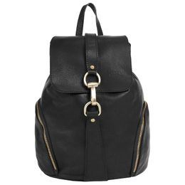 Forty Damen forty&deg; Cityrucksack echt Leder, Made in Italy schwarz B/H/T: 33cm x 28cm x 17cm, onesize