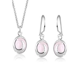 Elli Damen Schmuckset &raquo;Quarz Rose 925 Sterling Silber&laquo; () rosa